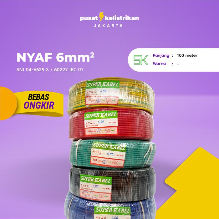 Jual Kabel Super NYAF 6 mm NYAF 6 NYAF 6 AF 6 AF 6MM SNI 100 METER - Kuning - Jakarta Utara ...