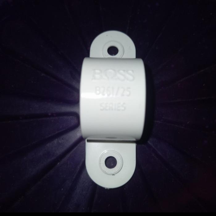 Jual Klem Pipa Conduit 25 mm BOSS / Clamp Pipa 25 mm Putih @100 pcs ...