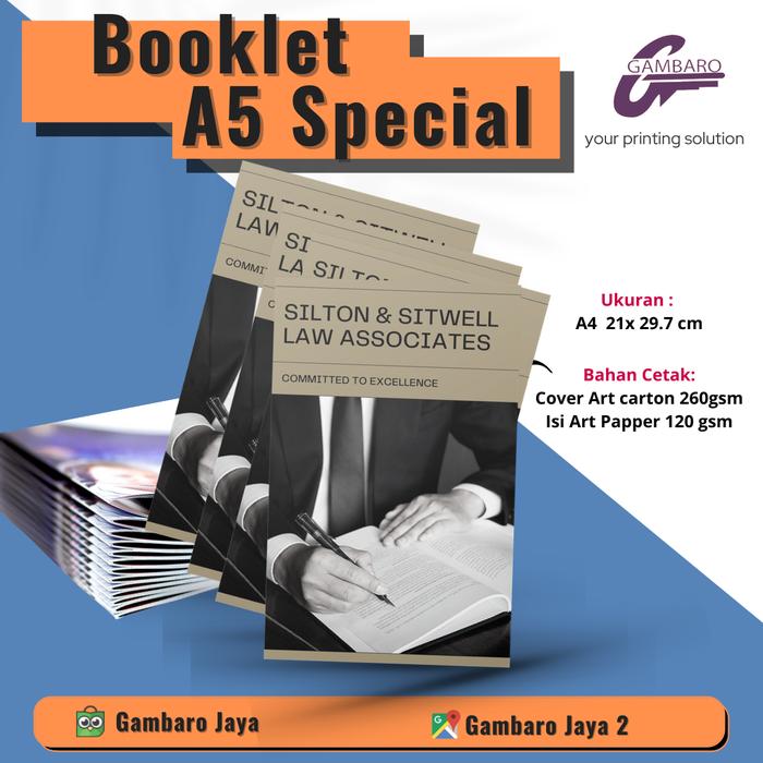 Jual Cetak Booklet A5 Premium/ Print buku isi art papper/ staples ...
