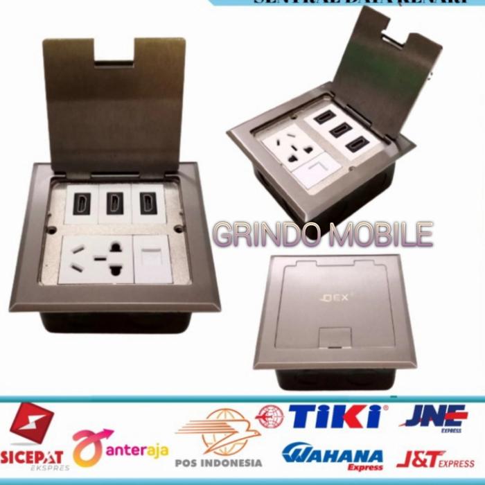 Jual FLOOR SOCKET LANTAI/MEJA COLOKAN LISTRIK UNIVERSAL+3 HDMI+RJ 45 ...