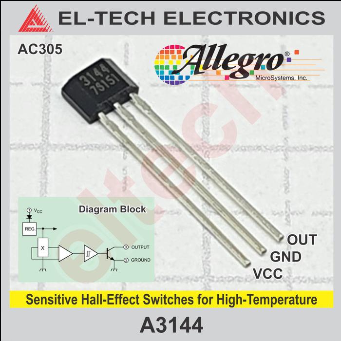 Jual A3144 A 3144 Hall Effect Sensor Detektor Detector Medan Magnet ...