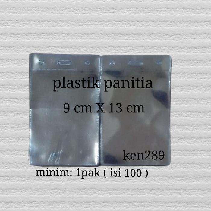 Jual kantong plastik mika cover nametag panitia / id card ukr 9 X 13 cm ...