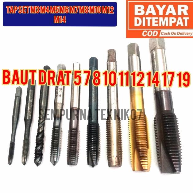Jual hand tap tap set M3 M4 M5 M6 M7 M8 M10 M12 M14 handtap set DRAT ...