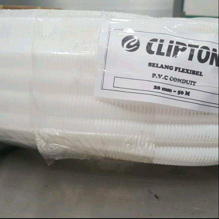 Jual Selang Flexible Clipton 20 mm Selang Pipa Listrik 20mm - Putih ...