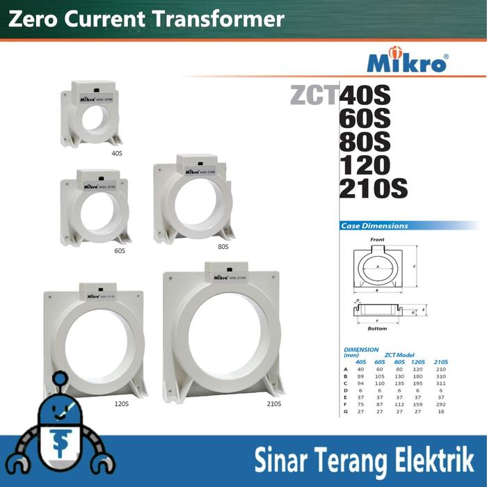 Jual Mikro Zero Current Transformer ZCT 40S / 60S / 80S / 120S / 210S ...