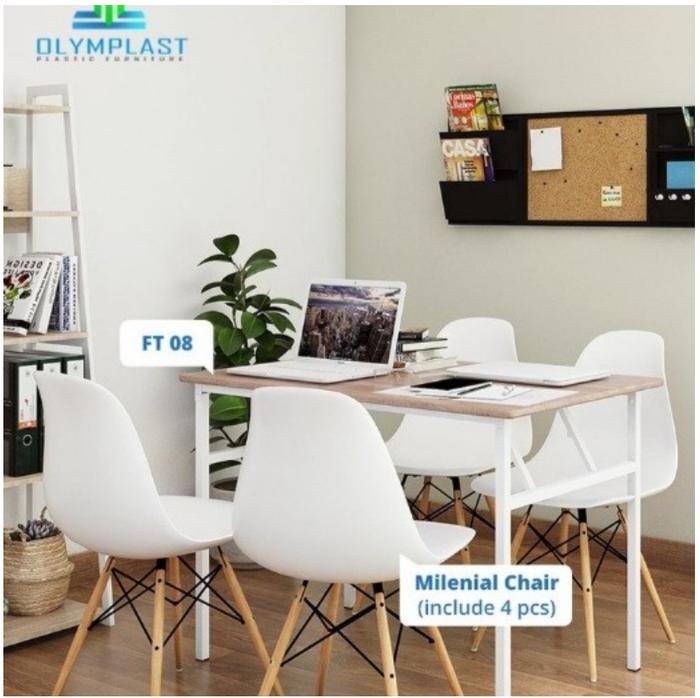 Jual meja makan set 4 kursi millenial Olymplast original bisa dilipat ...