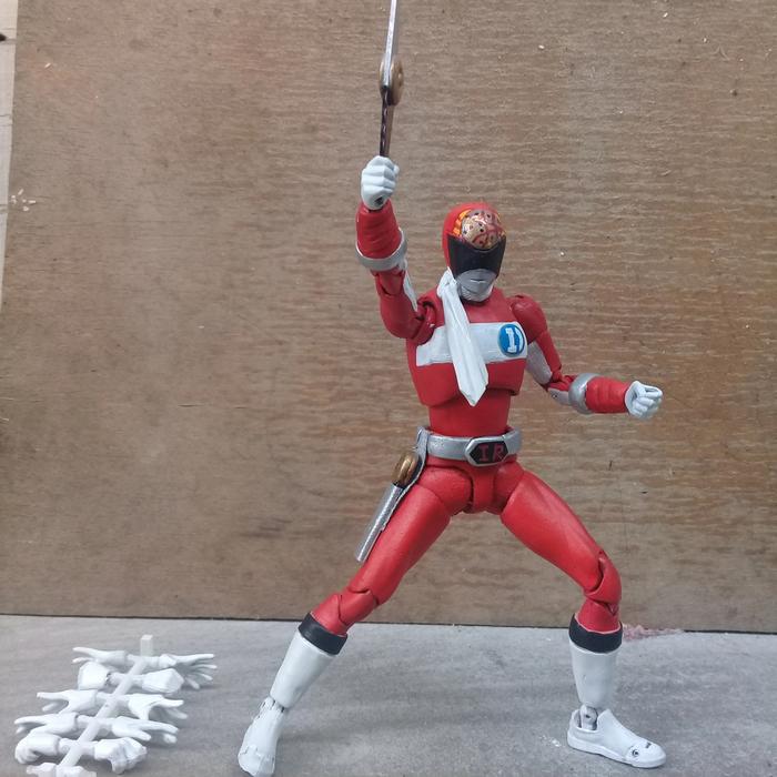 Jual Action figure custom shf Denzy Red Denziman power rangers super ...
