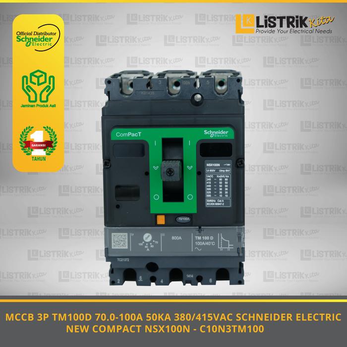 Promo MCCB SCHNEIDER NSX 3P TM100D 70.0-100A 50kA 380/415VAC - C10N3TM100 Cicil 0% 3x - Jakarta ...
