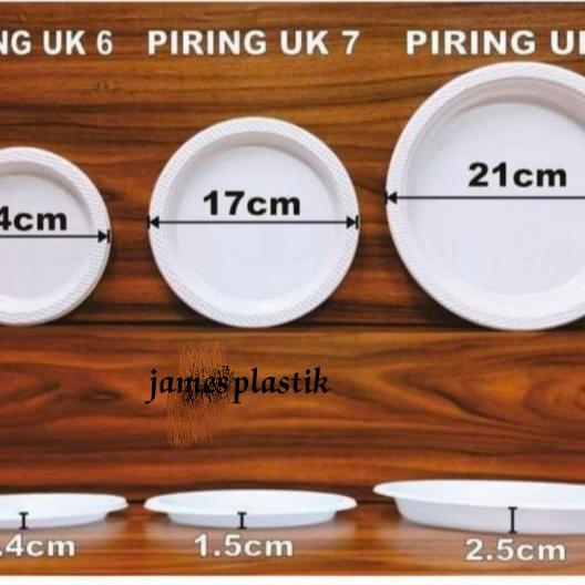 Jual Piring plastik P7 sedang size M 17cm 7inch isi 50pcs putih susu ...