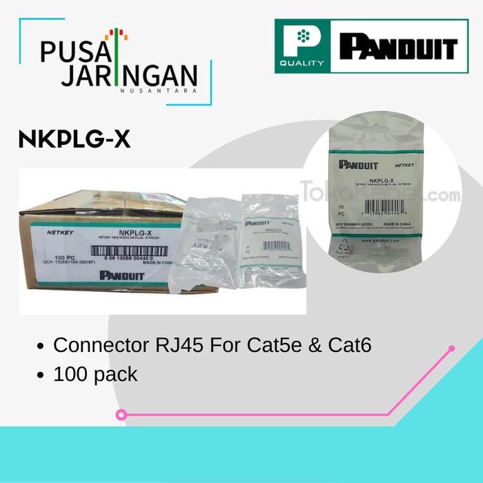 Jual PANDUIT NETKEY NKPLG-X Connector RJ45 Cat 6 dan cat 5E - 10 ...