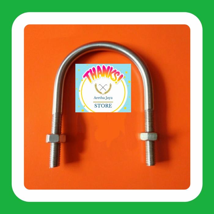 Jual ubolt stainles ss304 1/4" x 2" inc / u bolt sus 304 1/4"x2"inc ...