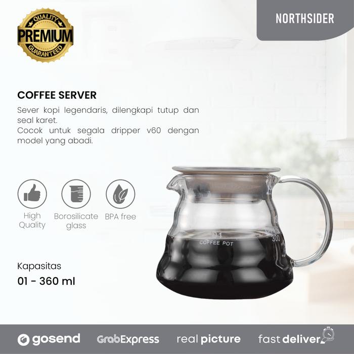 Promo V60 coffee server 01 / server kopi glass pour over 360ml - Kota ...