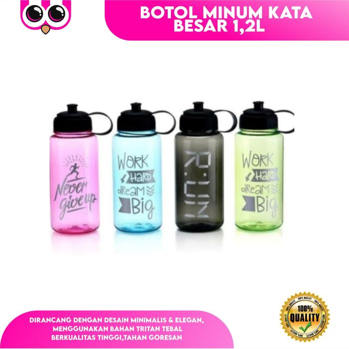 Jual [ BOTOL KATA ] BOTOL MINUM KATA BESAR 1,2L / TEMPAT MINUM KATA ...