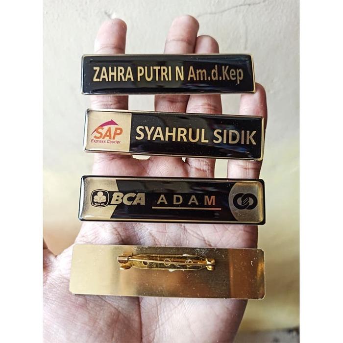 Jual Nametag Kuningan | Nama Dada | Name tag Akrilik Peniti/Paku/Magnet ...