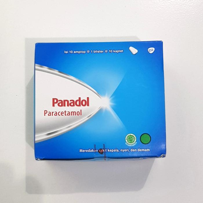 Jual panadol tablet biru merah hijau demam extra cold flu batuk 100's ...