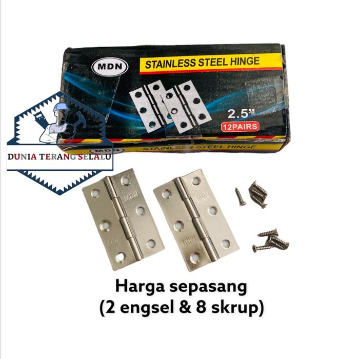 Jual ENGSEL TIPIS Stainless Steel MDN 2.5'' Engsel Kupu Kecil Mini 21 ...