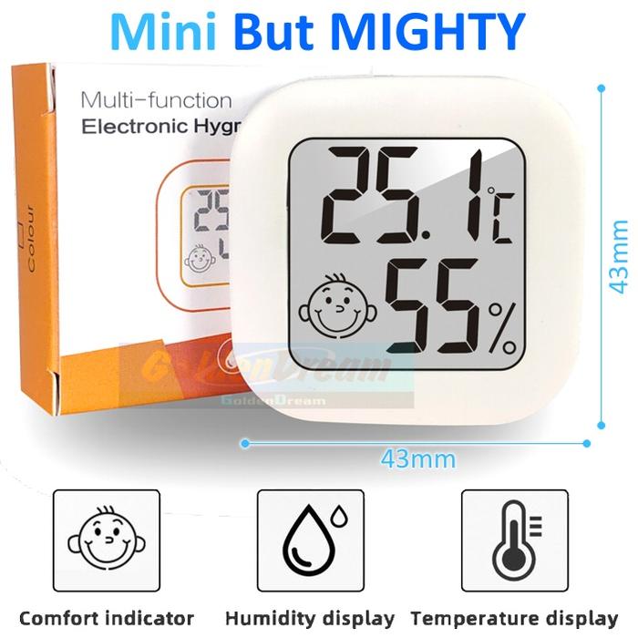 Jual MINI Thermometer Hygrometer SMILEY FACE Ukur Suhu Kelembaban ...