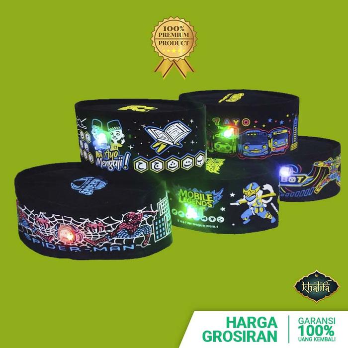 Jual Peci Hitam Anak Lampu LED Songkok Kopiah Karakter Tayo Upin Ipin ...