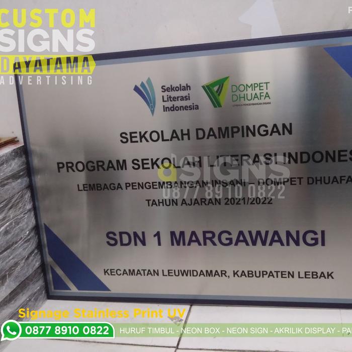 Jual Digital Print UV Plat Stainless | Signage Custom - Kab. Bandung ...