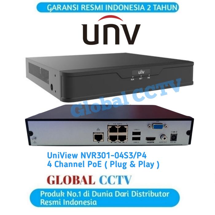 Promo UNIVIEW NVR301-04S3-P4 NVR UNIVIEW 4 CHANNEL PoE 4CH+PoE ...