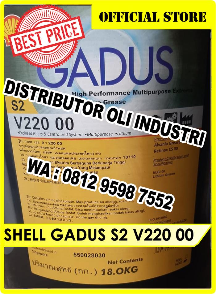 Jual SHELL GADUS S2 V220 00 ( NLGI 00 - Ready Stock - 18 KG ) - Kota ...