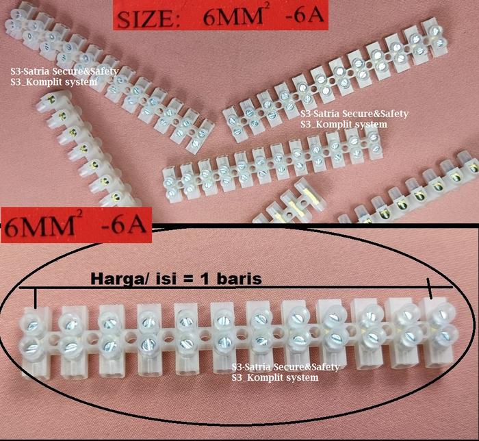Jual Putih Terminal Sambung Kabel 6mm Sekrup Sambungan 6 mm Rustin ...