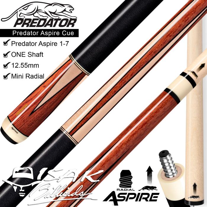 Jual Predator Aspire 1-7 Pool Cue | low Deflection Radial Stick ...