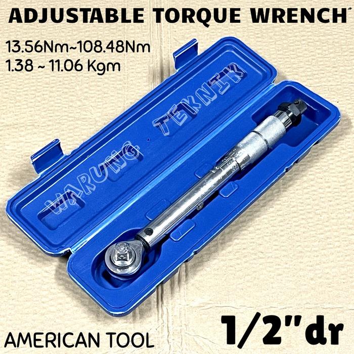 Jual AMERICAN TOOL ADJUSTABLE TORQUE WRENCH KUNCI MOMEN TORSI 1/2 ...