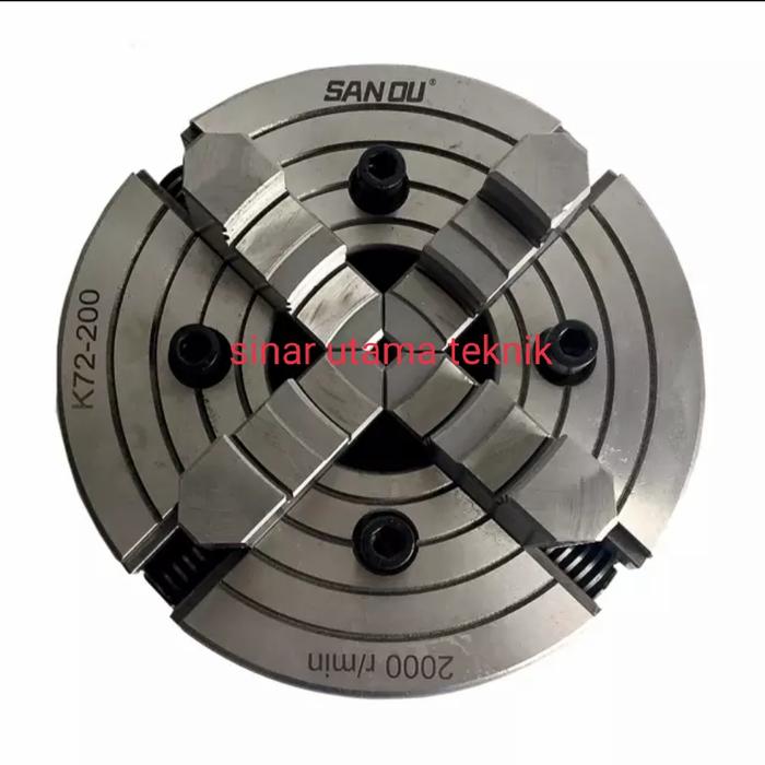Jual K72-200 Chuck Bubut 8 inch 4 jaw independent SAN OU claw bubut 200 ...