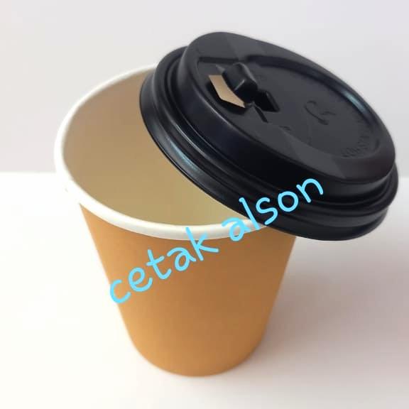 Jual Paper Cup/Gelas Kertas 8oz dan LID Tutup Paper Cup 8 oz - Coklat Only, isi 50 pcs - Jakarta ...