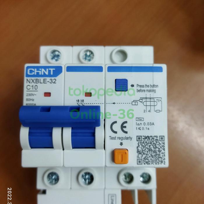 Jual Rcbo 2Pole tanpa N chint ,mcb+elcb NXBLE-32 10A-32A sentitivitas 30ma - 2pole 20A - Jakarta ...