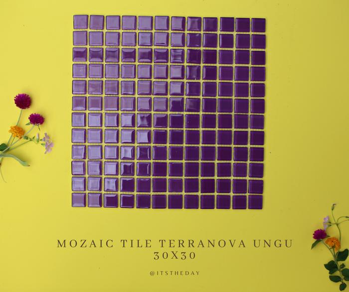 Jual Mosaic Tile Mozaik Kaca Terranova Purple Ungu 30 x 30 CM - Jakarta ...