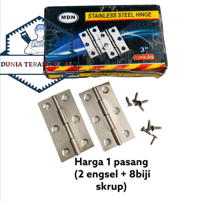 Jual ENGSEL TIPIS Stainless Steel MDN 3'' 3in Engsel Kupu Kecil Mini ...