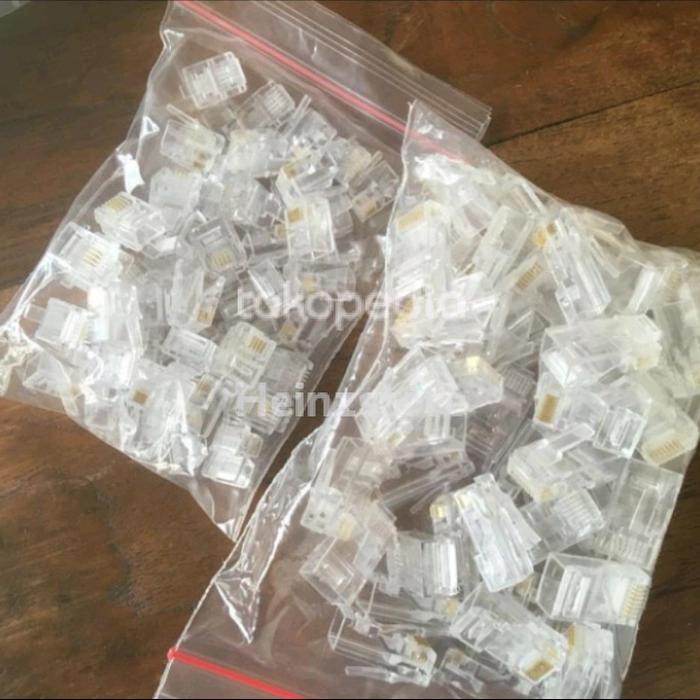 Jual Konektor RJ11 Connector Telepon RJ11 isi 100pcs conektor telp ...