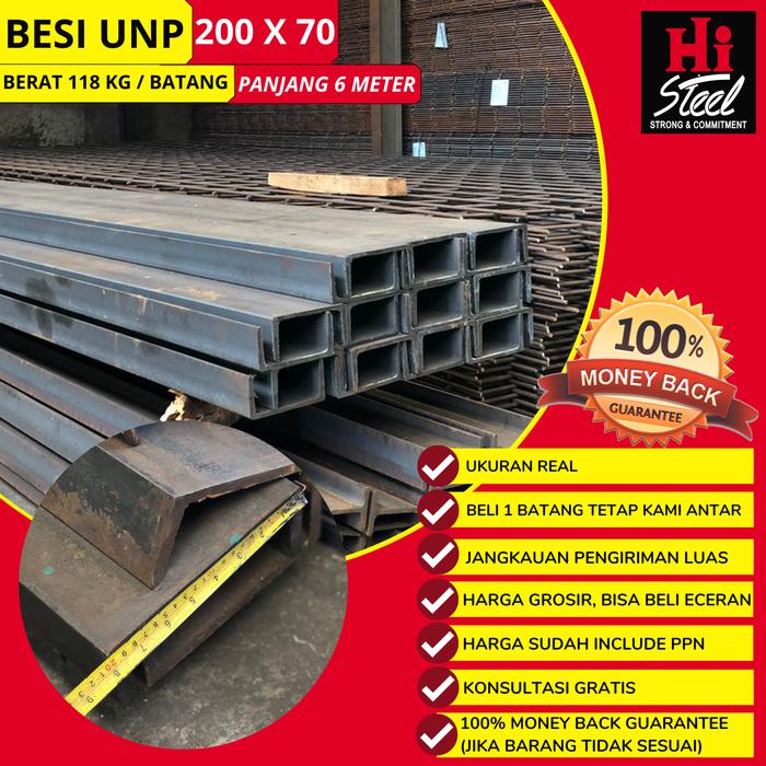 Jual Besi UNP / U Channel - 200 X 70 X 6.5MM X 6M - Kota Bekasi - Hi ...