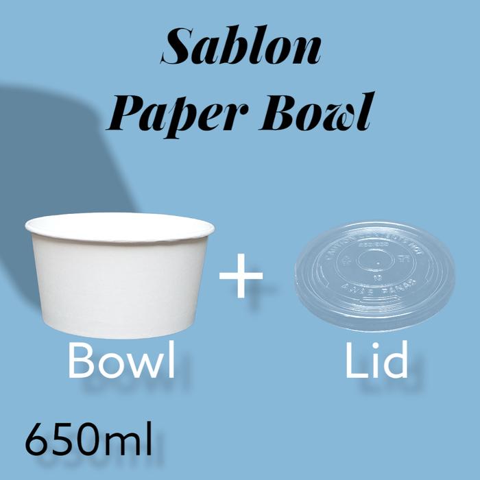 Jual Sablon Mangkok Kertas | Paper Bowl 650ml Cetak Logo - Jakarta ...