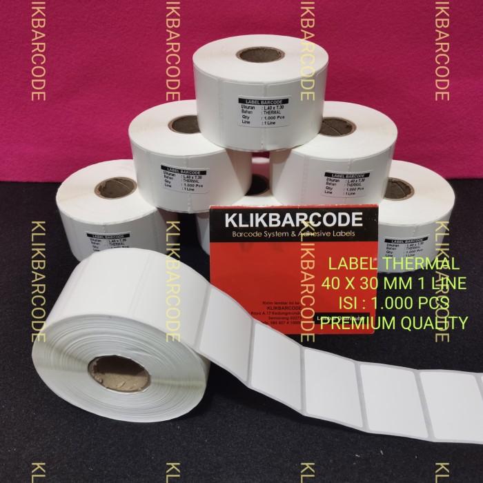 Jual Barcode Stiker Label Thermal 40x30 mm / 40 x 30 mm / 4x3CM -1000 ...