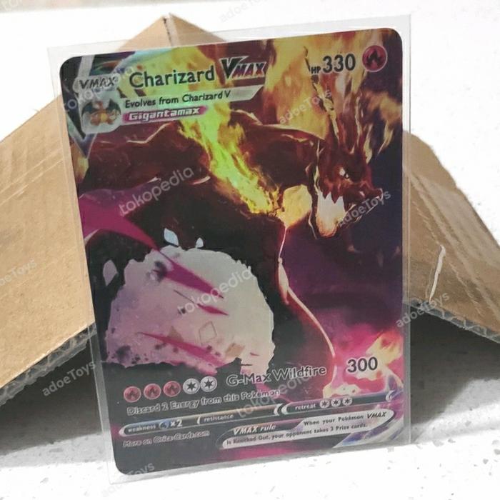 Jual CHARIZARD VMAX Custom Holo Kartu Pokemon Dark no gx ex sr chr aa ...
