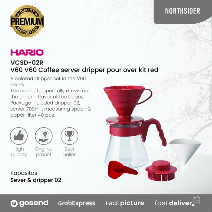 Jual HARIO V60 coffee server dripper red pour over kit VCSD-02R - Kota Tangerang - Northsider ...