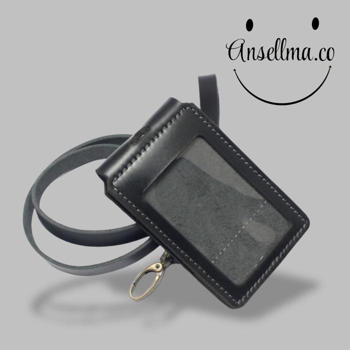 Jual Gantungan ID card holder name tag Kulit sapi asli CUSTOM NAMA dan ...