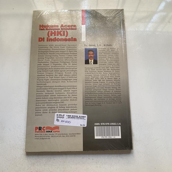 Jual Hukum Acara Hak Kekayaan Intelektual (HKI) Di Indonesia - Kota Surabaya - Law Book Store FH ...