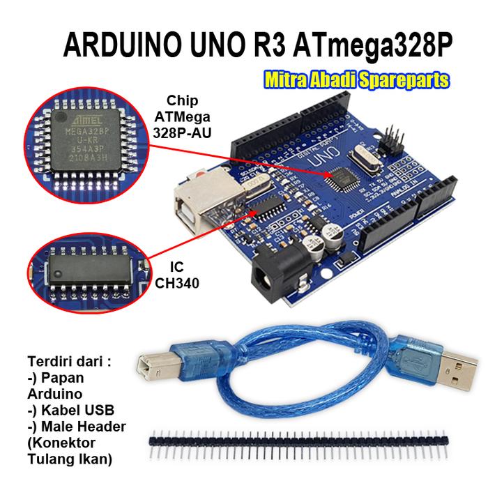 Jual Arduino UNO R3 ATMega328P ATMega328P-AU Development Board ...