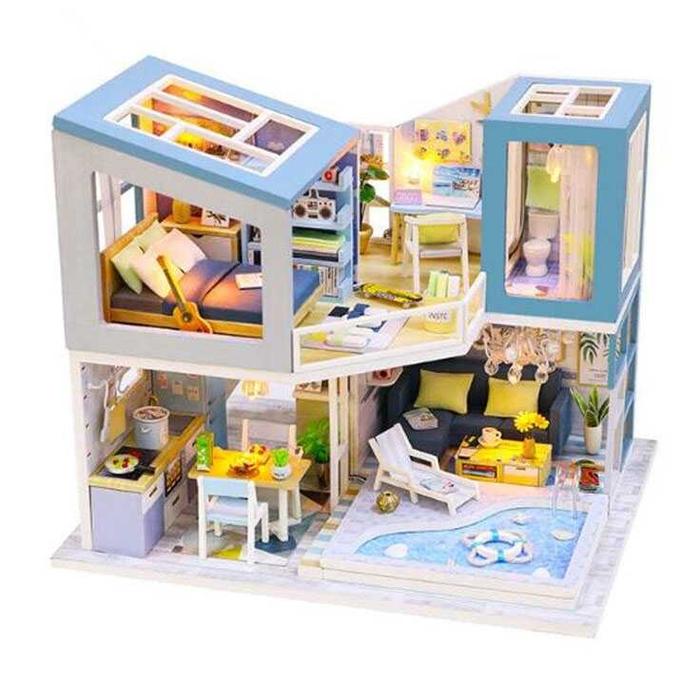 Jual CUTE ROOM Miniatur Rumah Boneka DIY Doll House Wooden Furniture ...