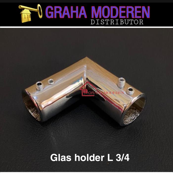 Jual glass holder pipa ke pipa bentuk L 3/4 sambungan pipa klaim pipa ...