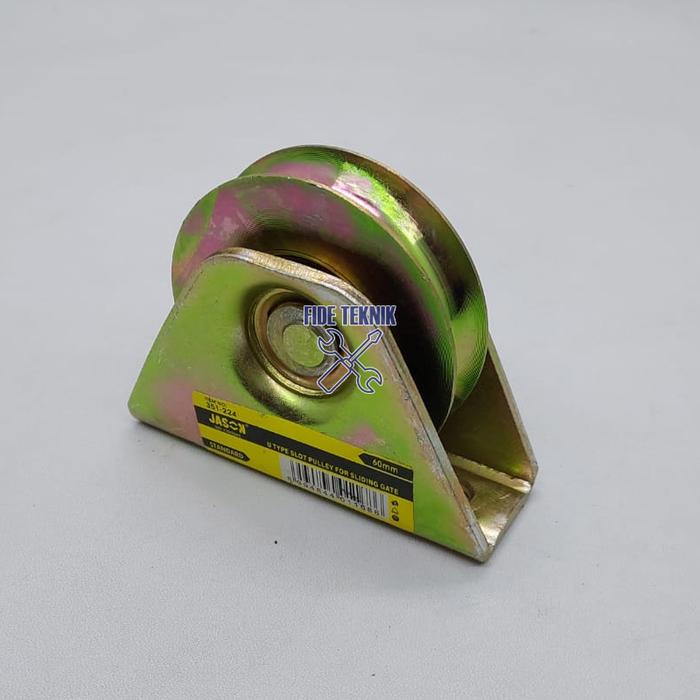 Jual JASON Roda Pagar besi Rel galvanis gate wheel 60mm U Bulat 6cm ...