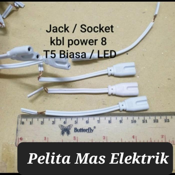 Jual socket lampu T5 biasa/LED /kabel power angka 8 - SocketT5philip ...
