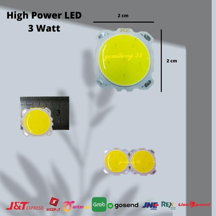 Jual HPL 3W COB/High Power LED 3 Watt Chips On Board White - Jakarta ...