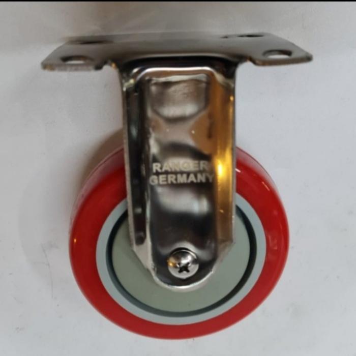 Jual Roda Troli Trolly PU 4" inch Mati Fixed Stainless Ranger Germany ...