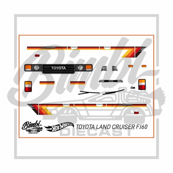 Jual Decal Hotwheels Toyota Land Cruiser FJ60 Gradasi Merah Transparan ...