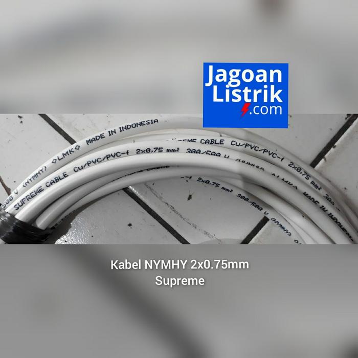 Jual Kabel Listrik Serabut NYMHY 2x0.75 mm Supreme Putih eceran per meter - Kota Surabaya ...